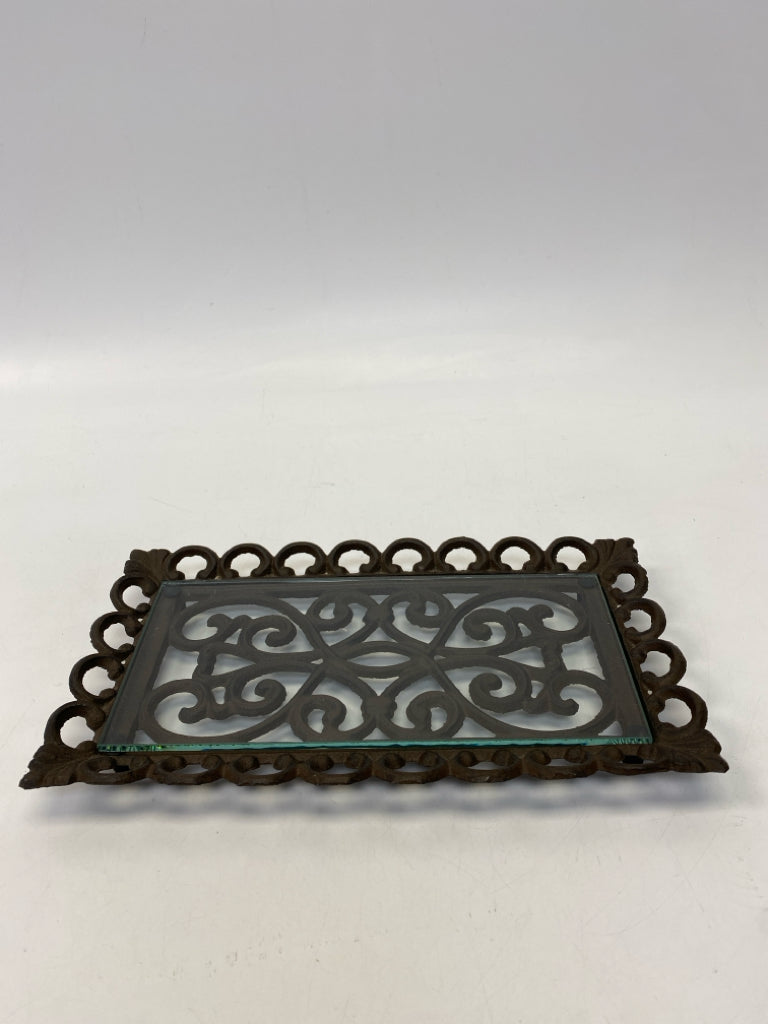Southern Living Dark Brown Clear Iron/Glass Tray – etc. Consignment ...